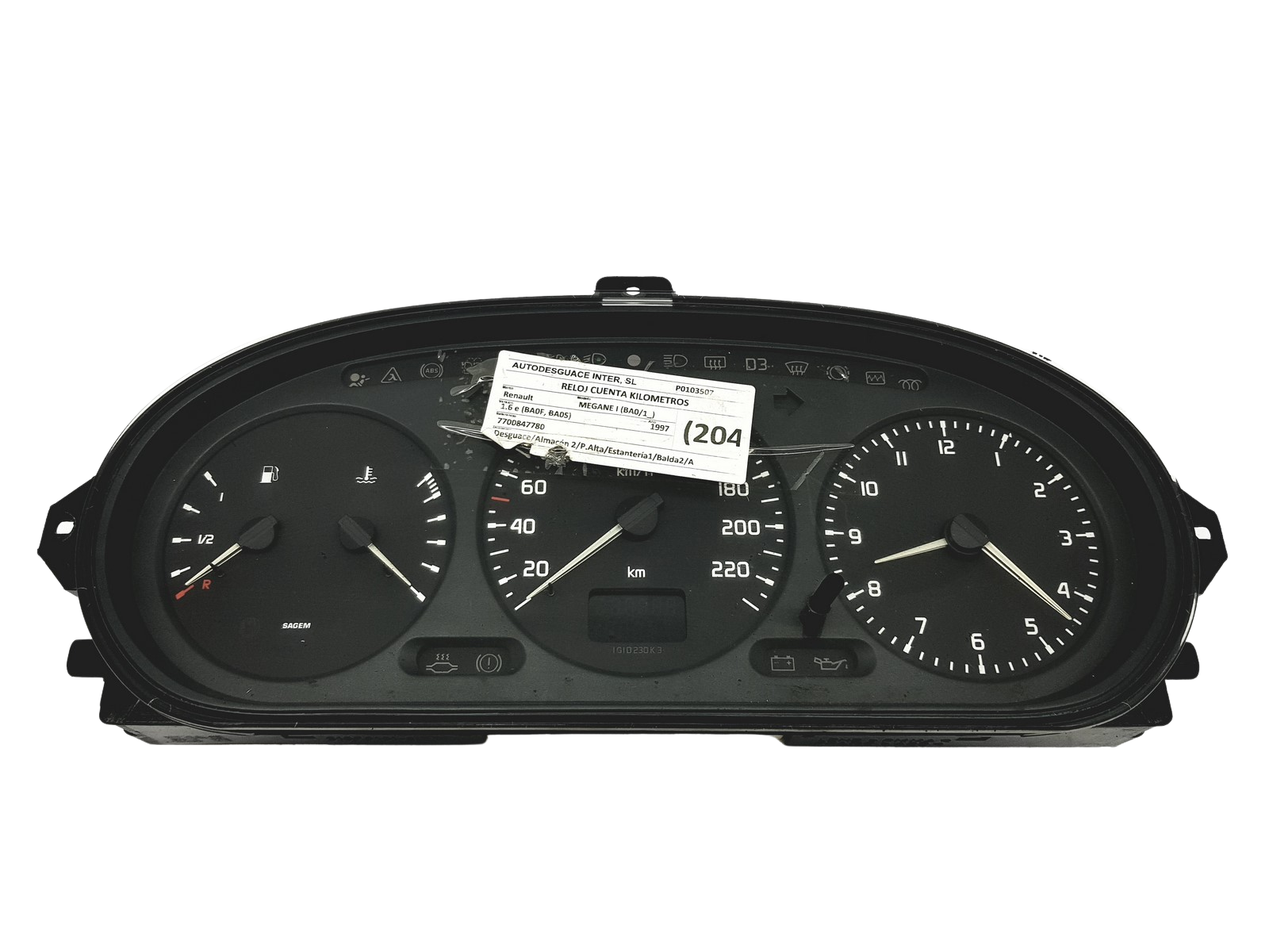 Speedometer/Instrument Cluster Renault Megane 1 7700847780 G 57698